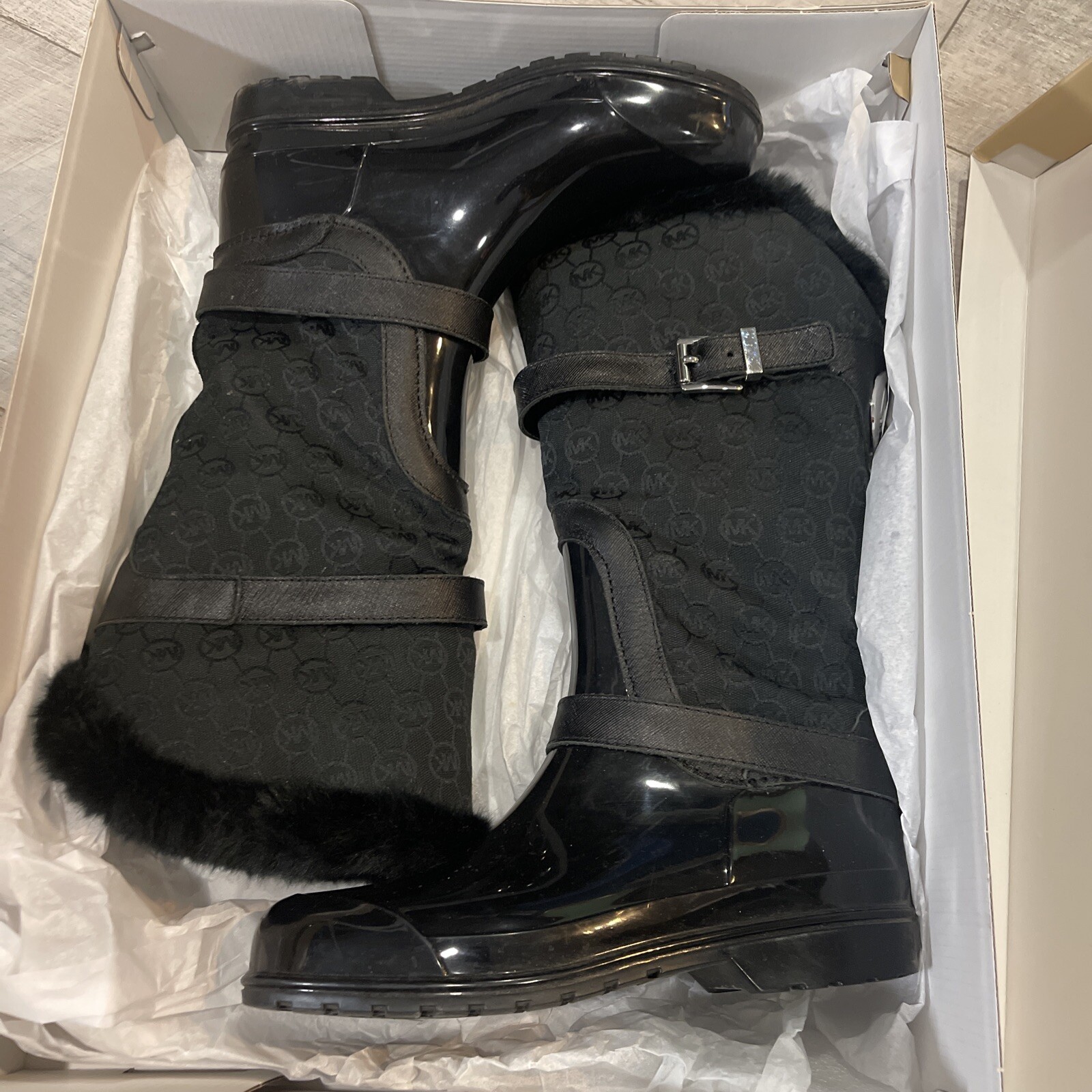 Michael Kors Fulton Mid Rainboot Monogram Boots - siz… - Gem