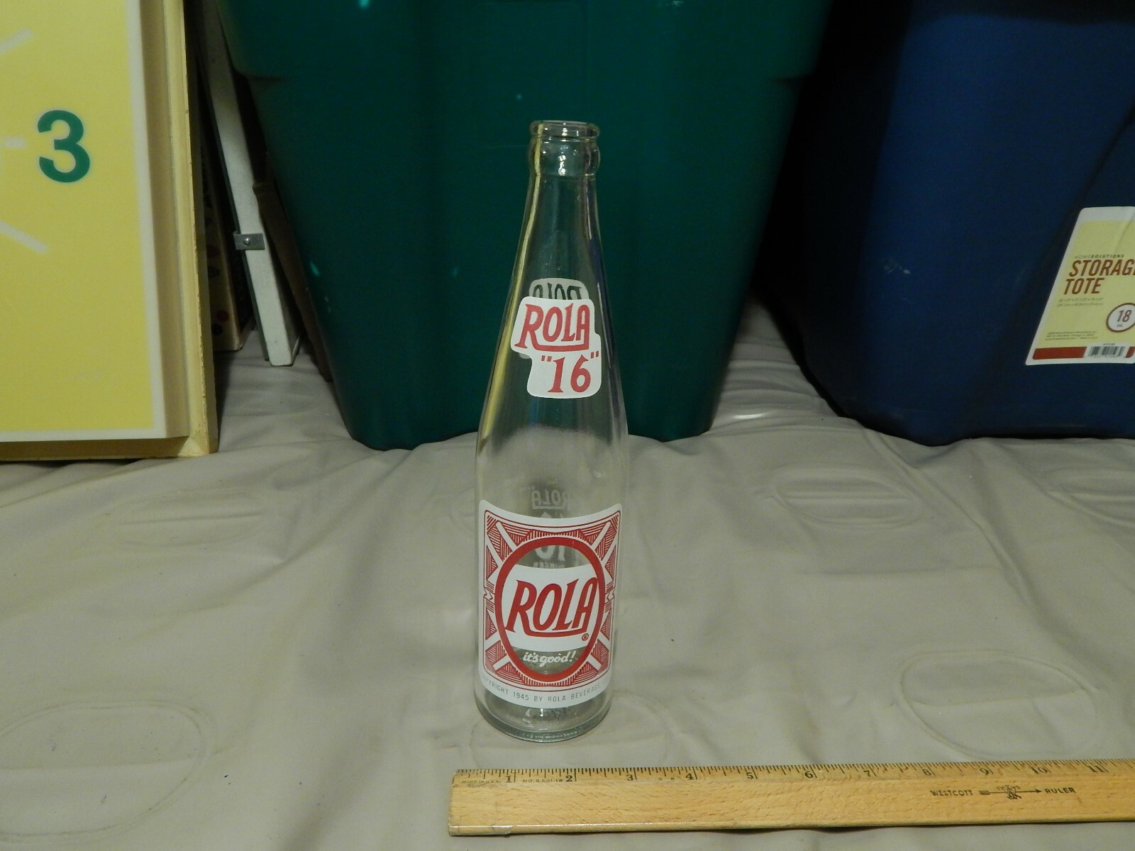 Rola Cola 16oz Glass Soda Pop Bottle {Erie, PA} 1945 Copyright ~ Vtg ...