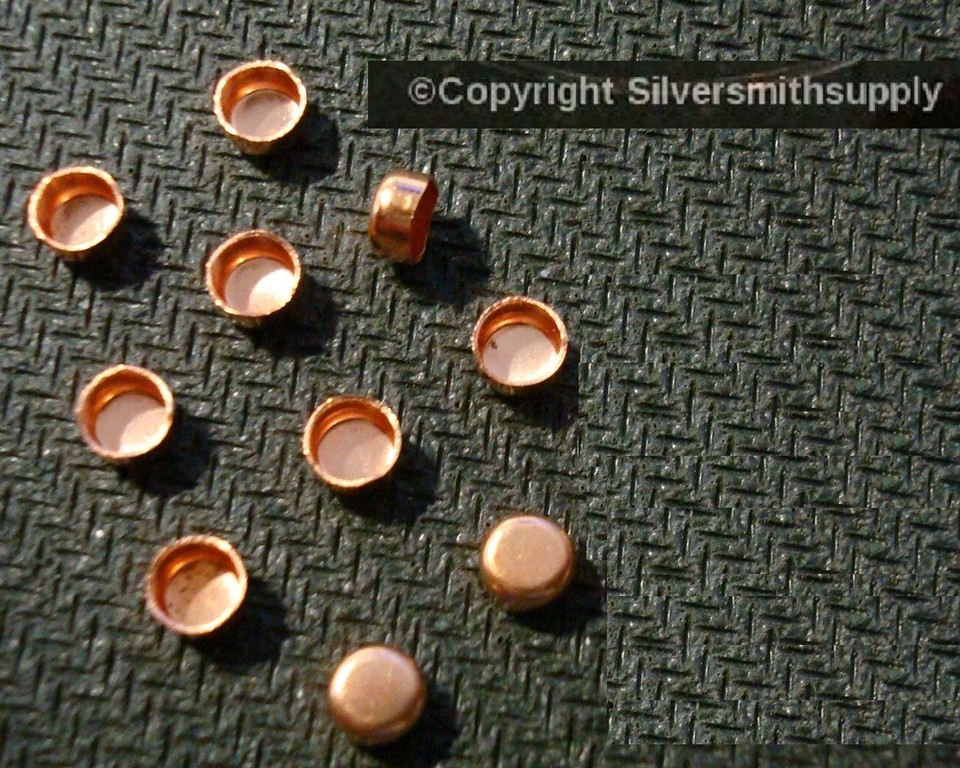 Bezel cups copper 3mm round machine made smooth edge 10 bezel cups ...
