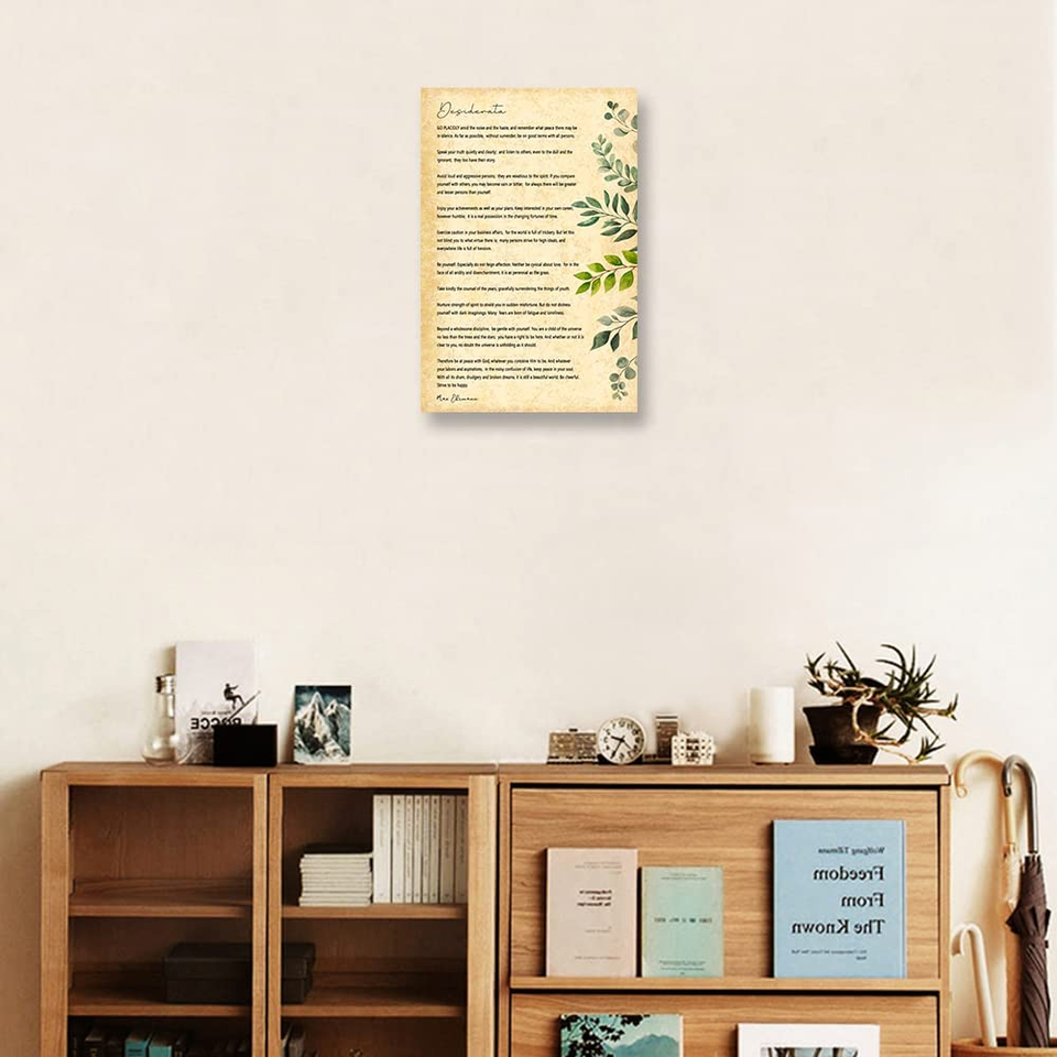 Desiderata Poem Framed Wall Art Motivational Poster Max Ehrmann Book ...