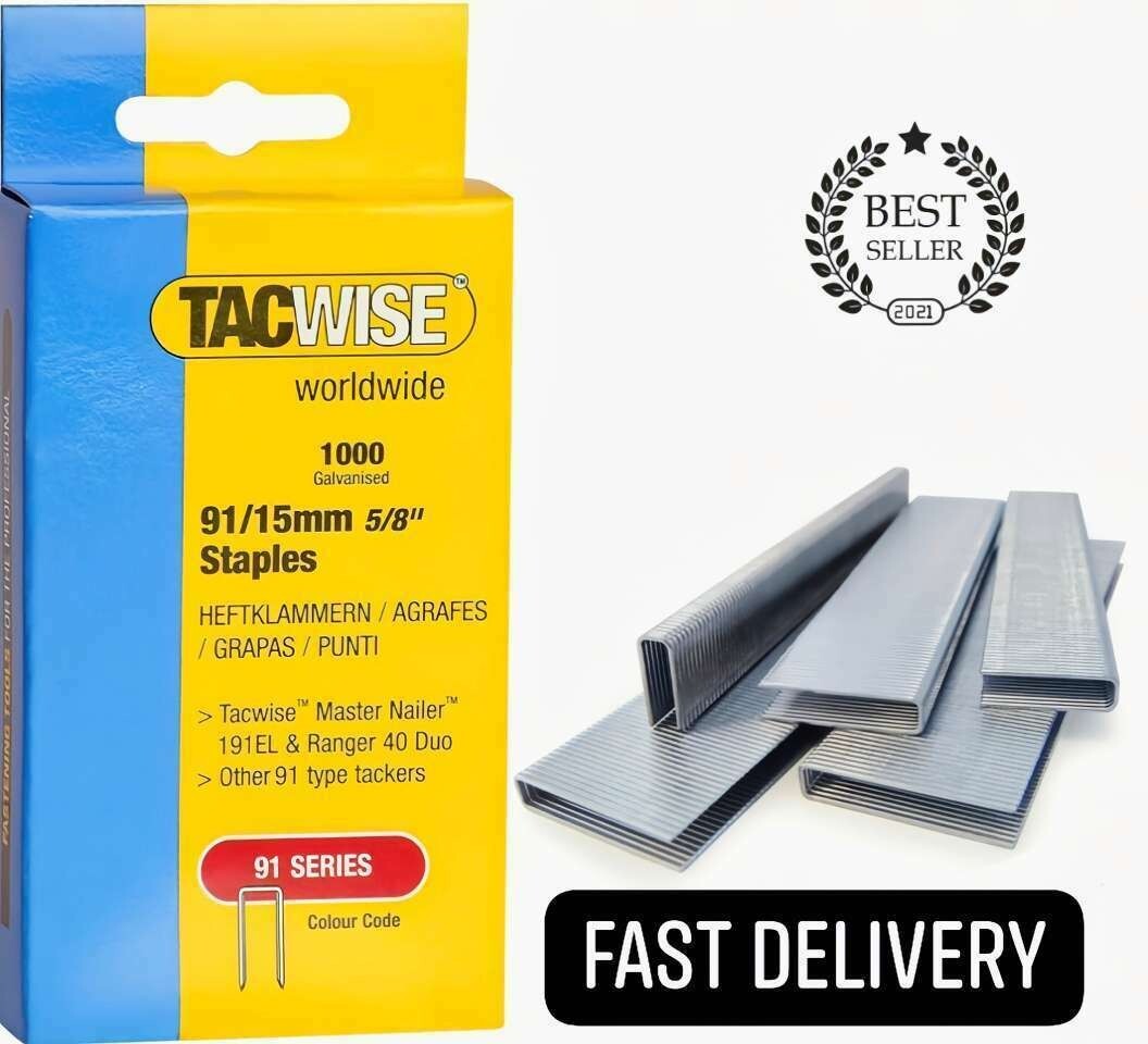 Tacwise Heavy Duty 91 Series 15mm Staples for Staple Gun 1000 | eBay UK