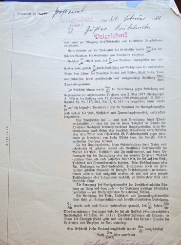 German Reich WW 2 document - oath of office to the Fuhrer 1941 | eBay