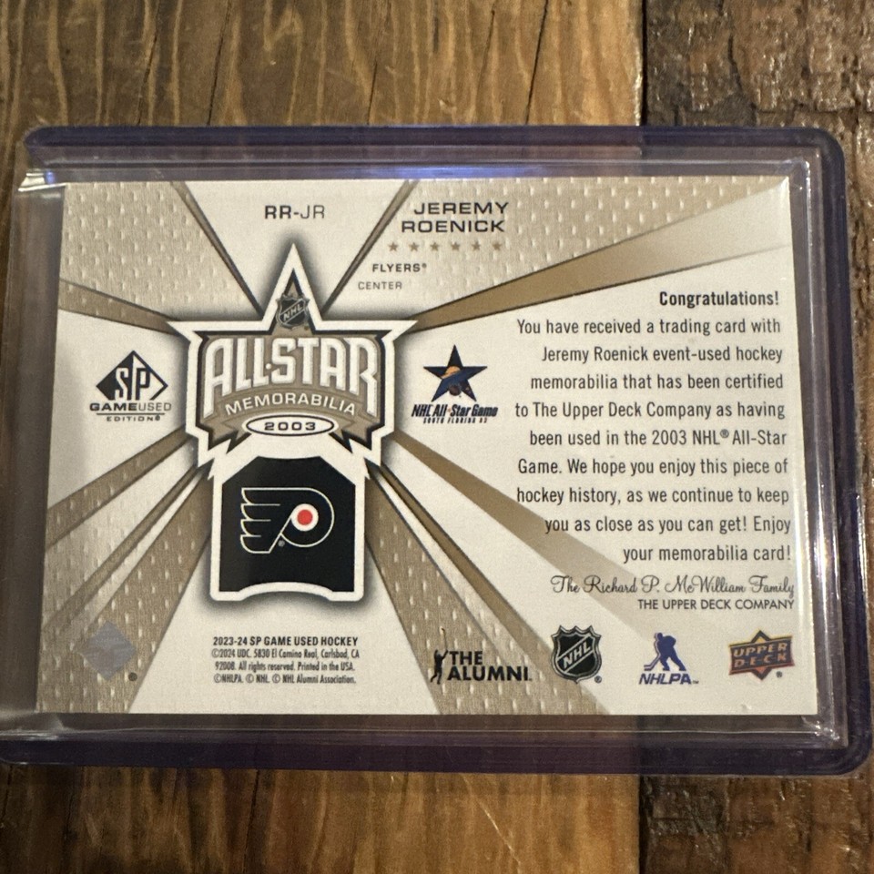 2023-24 SP Game Used Jeremy Roenick🔥 All Star Memorabilia Patch Gold ...