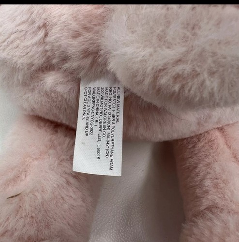Walgreens Hug Me Pink Bunny Plush Rabbit Satin Bow 14” Easter Stuffed ...