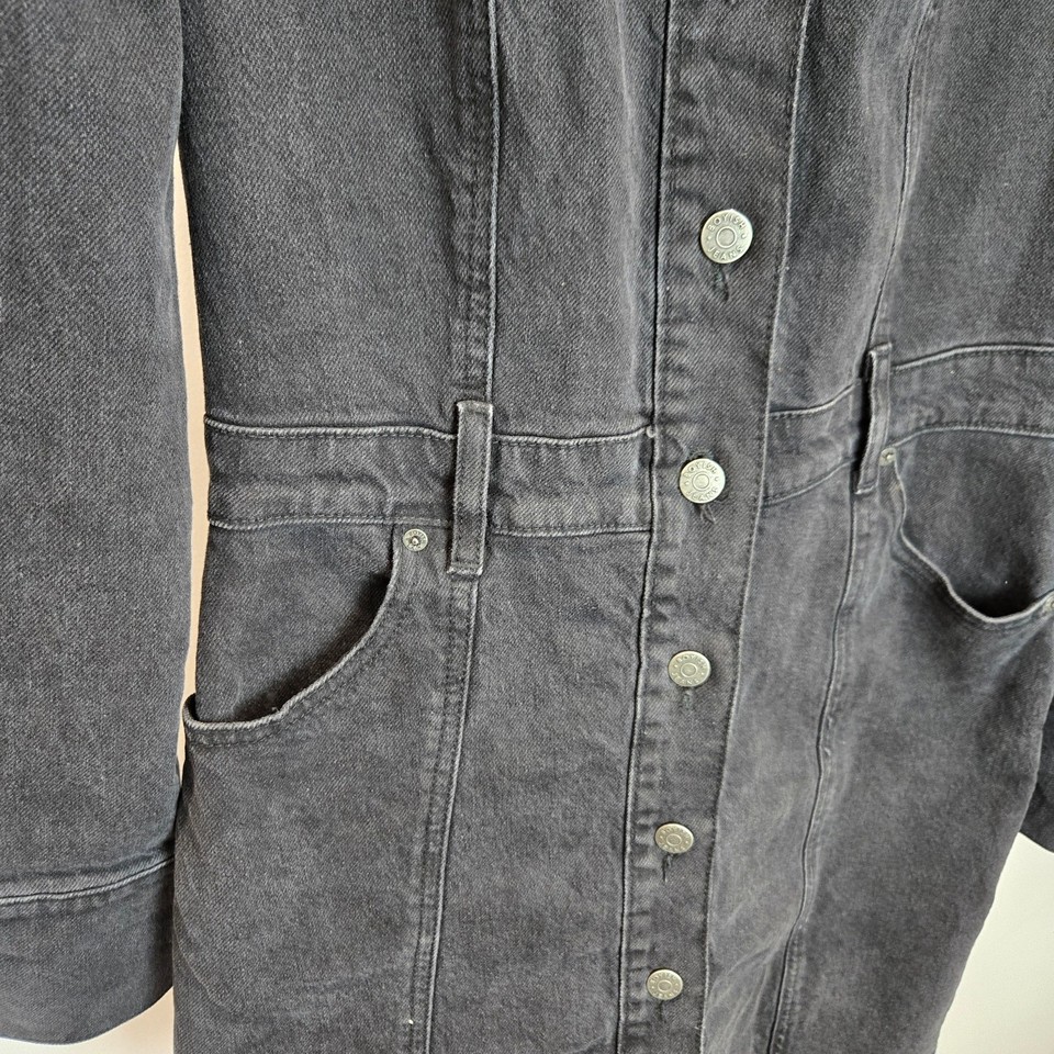 Boyish Denim Emmitt Button Front Shirt Dress Black Medium Western ...