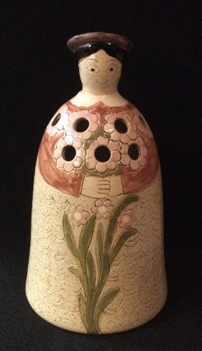 Vintage Folk Craft by Shafford Pottery Flower Floral Frog Vase Woman ...