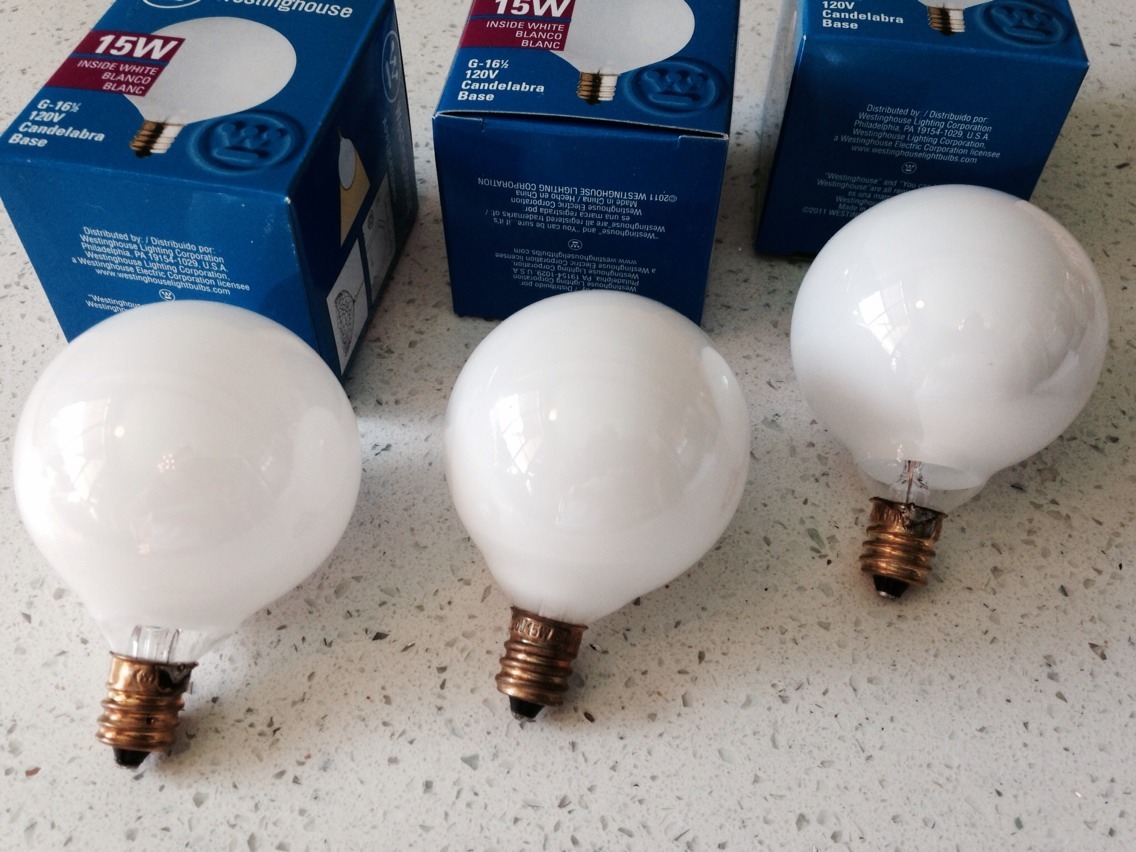 G16 WHITE ROUND 15 WATT SPUTNIK LIGHT BULBS 10 PACK LOT BULK CANDELABRA ...