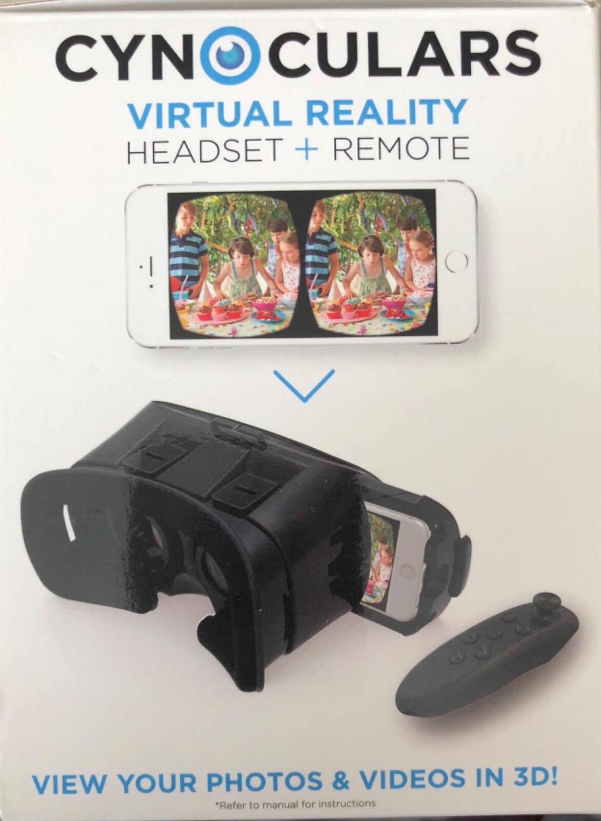 Cynoculars Virtual Reality Headset and Remote, for Gaming, Movies, and ...