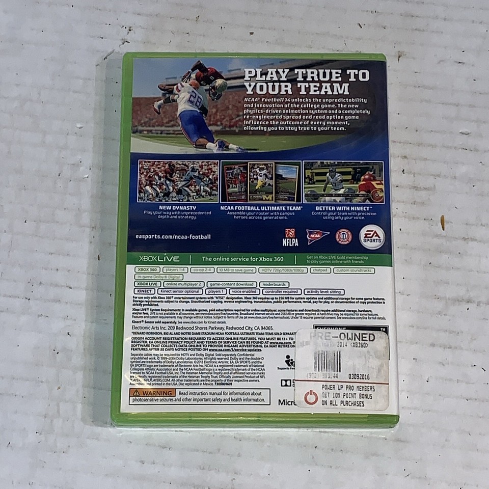 NCAA FOOTBALL 14 (Microsoft Xbox 360, 2013) Game With Case And Disc ...