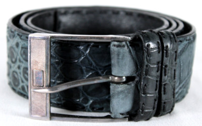 KITON Dark Blue Crocodile Skin Men's Adjustable Belt 100 | eBay