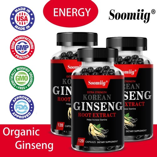 Ginseng root extract capsules - improve energy, concentration, enhance ...