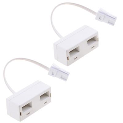 2x BT Double Telephone Socket Dual Way Adapter Splitter Female to Male ...