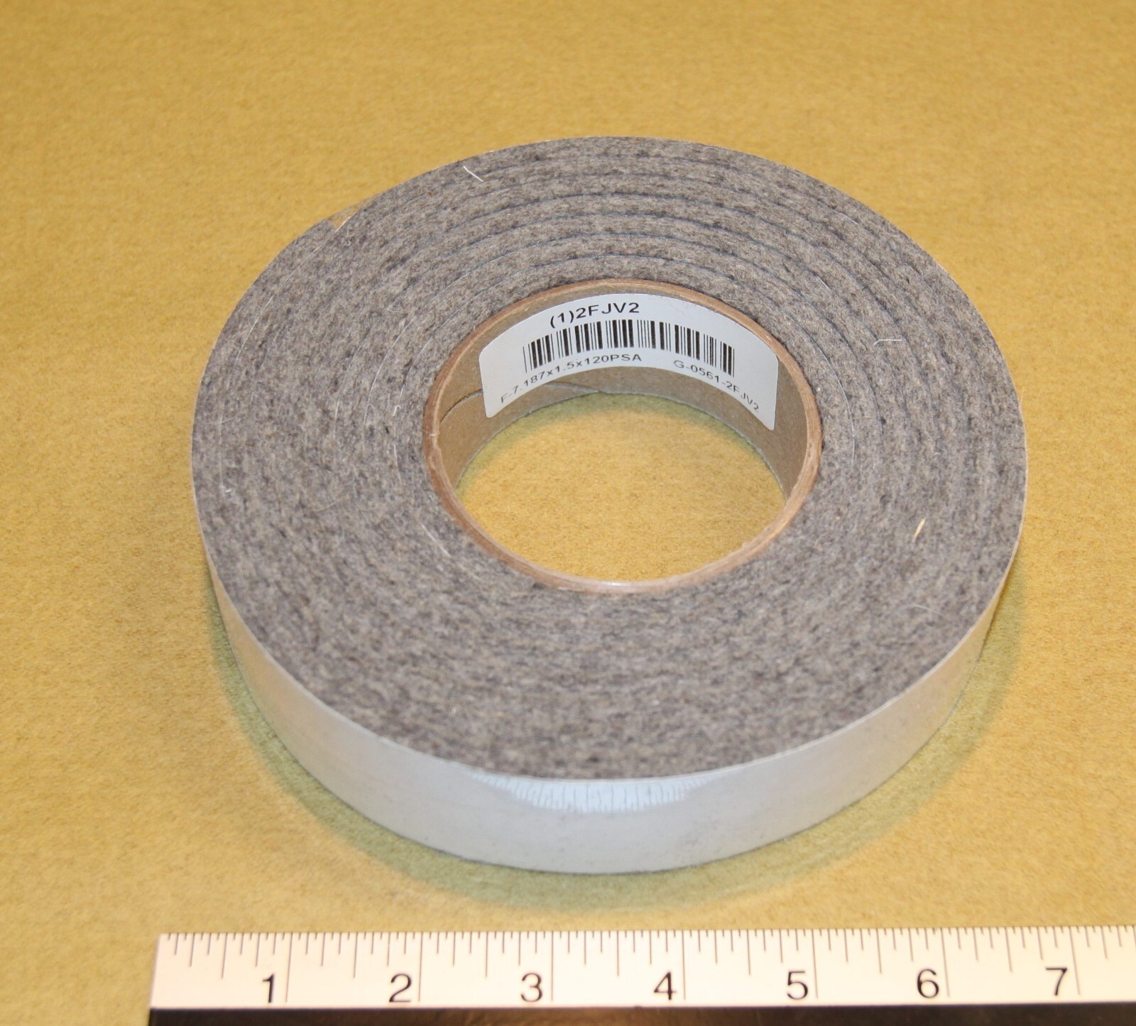 Felt F7 grey roll - 10 feet ( 120" ) long by 1.5" wide by 3/16" thick ...
