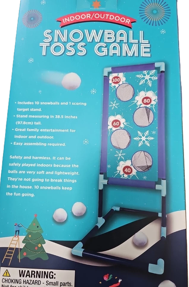 Snowball Toss Game Indoor/Outdoor Winter Snowtime - 10 Soft Balls ...