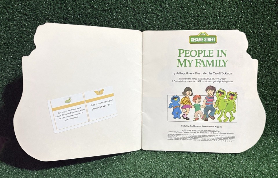 Vintage Sesame Street Golden Book “5 People In My Family” Shape Book ...