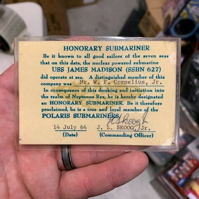 Vintage c.1960s USS James Madison SSBN-627 Submarine Honorary ...