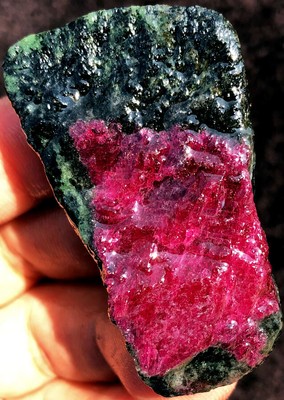 47.5g Museum!!! Natural Red Ruby in Green Zoisite Crystal Gem Specimen ...