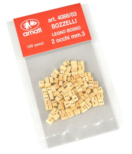 Amati Boxwood Double Ship Blocks 3mm B4088,03 (20 pcs) - Rigging ...
