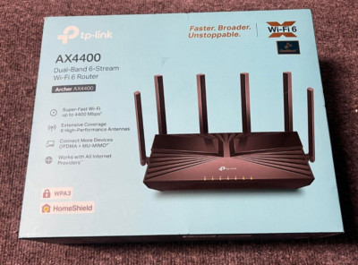 TP-Link Archer AX4400 Mesh Dual Band 6-Stream Router - Black ...