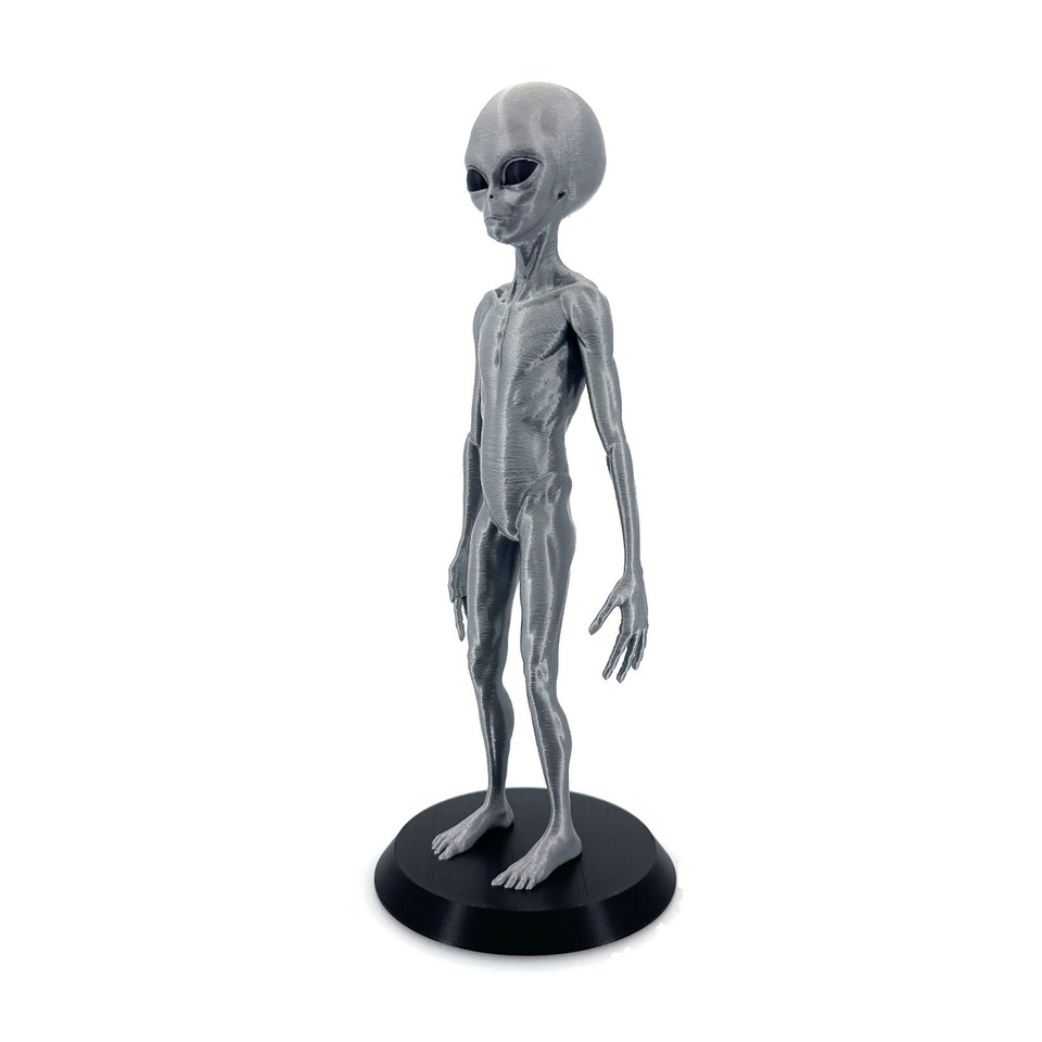 Grey Alien Figurine - 3D Printed Sci-Fi Extraterrestrial Figure, UFO ...