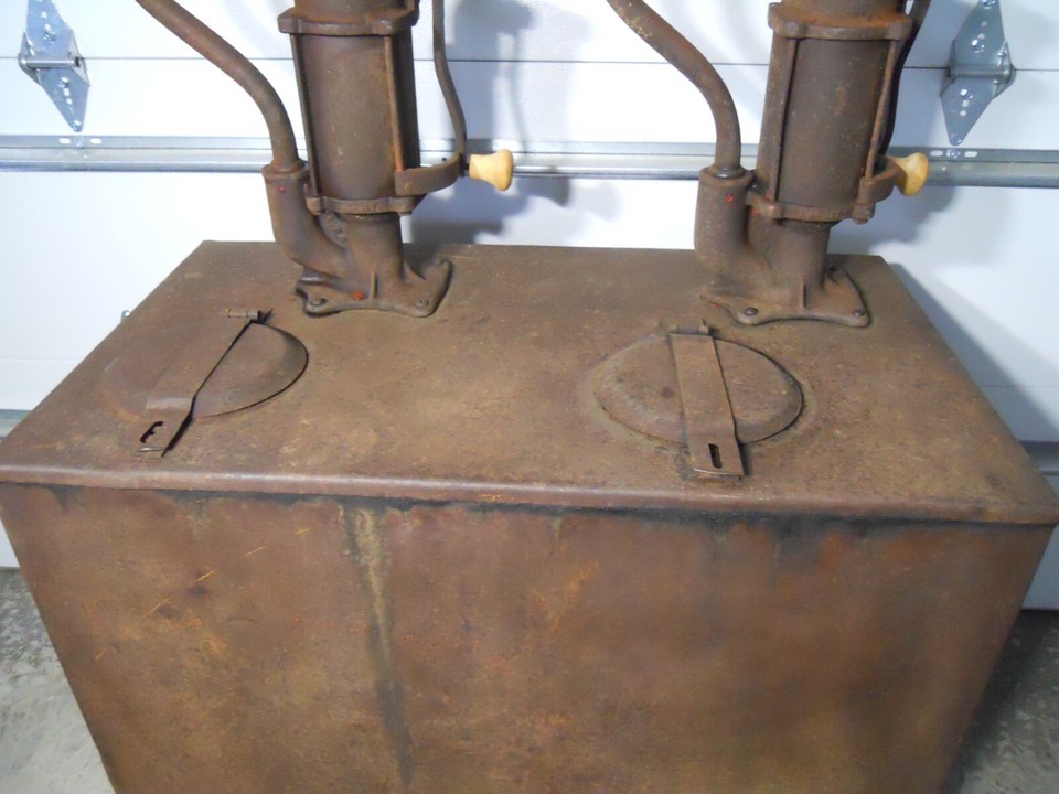 Vintage Double Oil Lubester & Wayne Curbside Gas Pump Gas Station ...