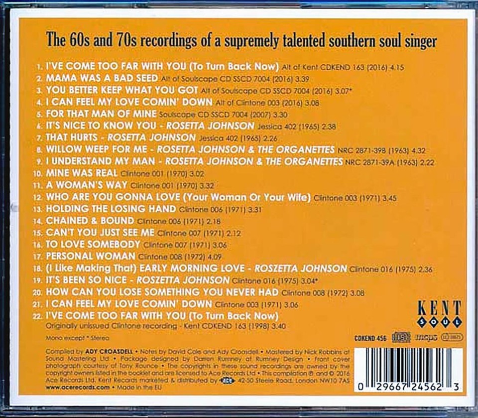 CD Rozetta Johnson - A Woman's Way: The Complete Rozetta Johnson 1963 ...