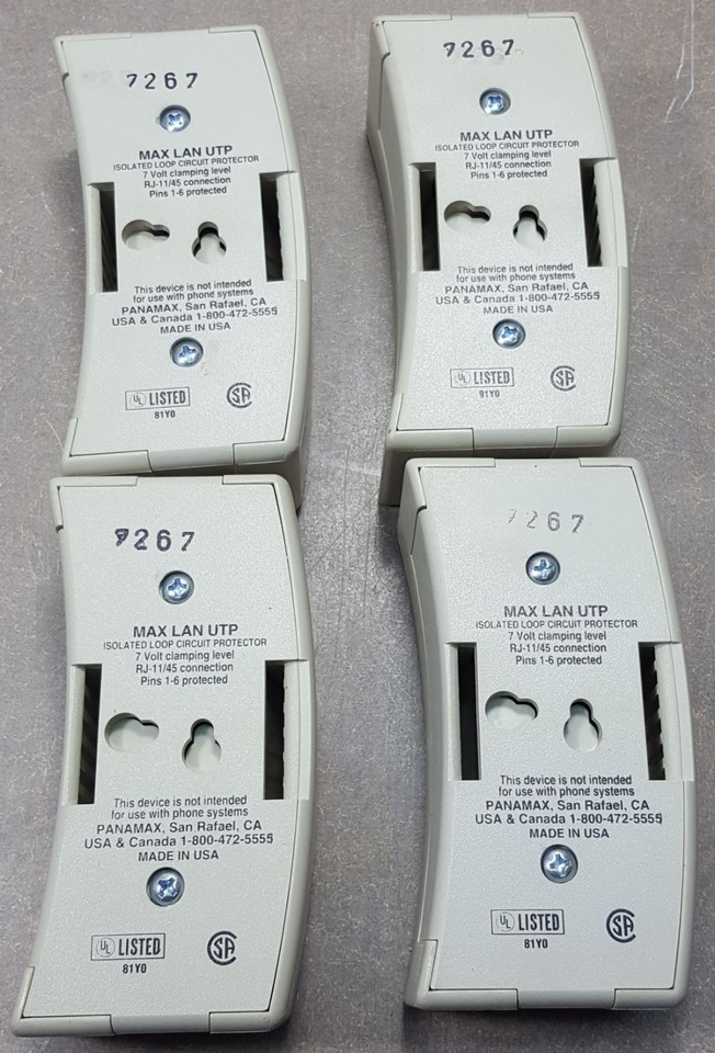 Lot of 4 MAX LAN UTP Isolated loop circuit protector. 7 Volt, RJ-11/15 ...