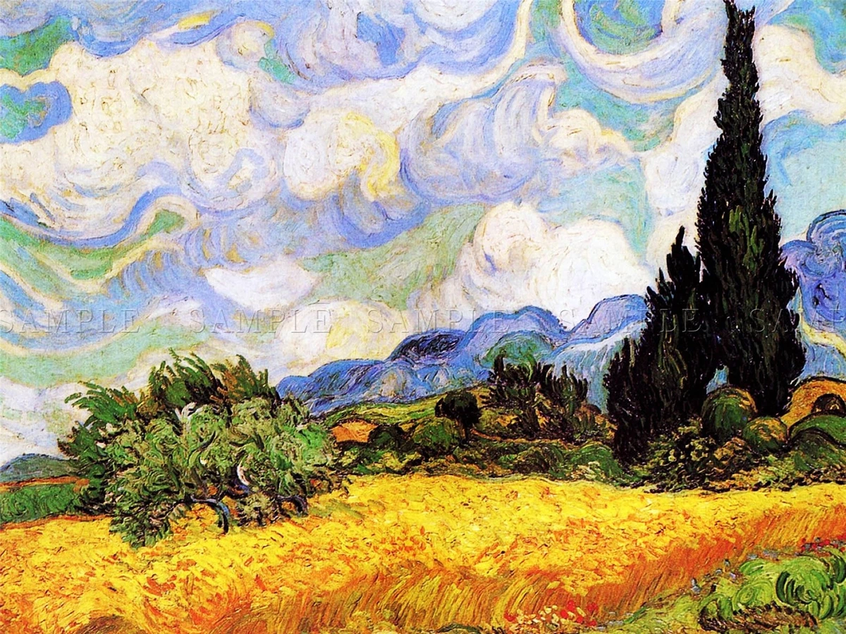 Van Gogh Wheatfield With Cypresses