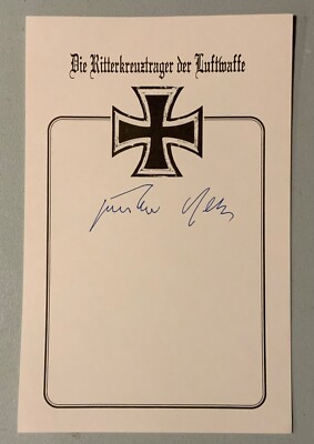 WWII German Luftwaffe Fighter Pilot Gunther Rall Signed Book Plate ...