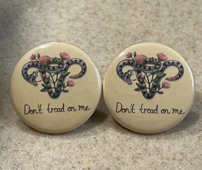 Pro-Choice Pin-Back Buttons "Don't Tread On Me" Snake Fallopian 2-Pack ...