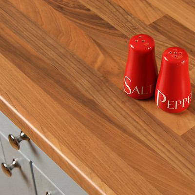 Walnut Block Laminate Kitchen Worktops 38mm, Wood Worktop Effect Edging ...