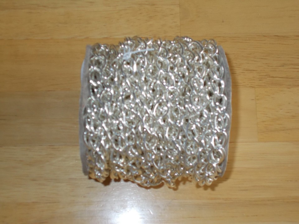 Brass-based, silver-plated, twisted cable chain 13x9MM 50FT / Part# H20 ...