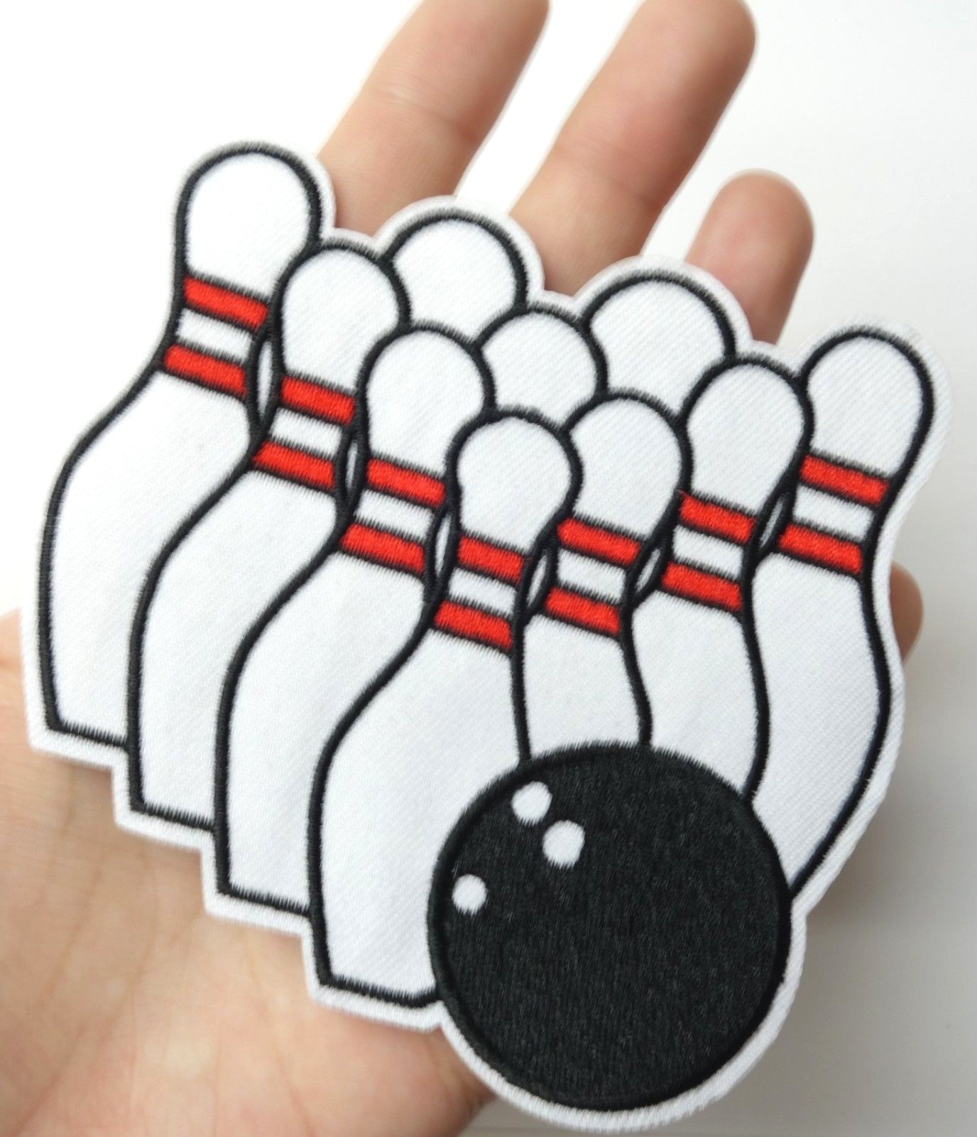 Bowlers Bowling Ball & 10 Pins Bowl Team Patch Iron-On Embroidered ...