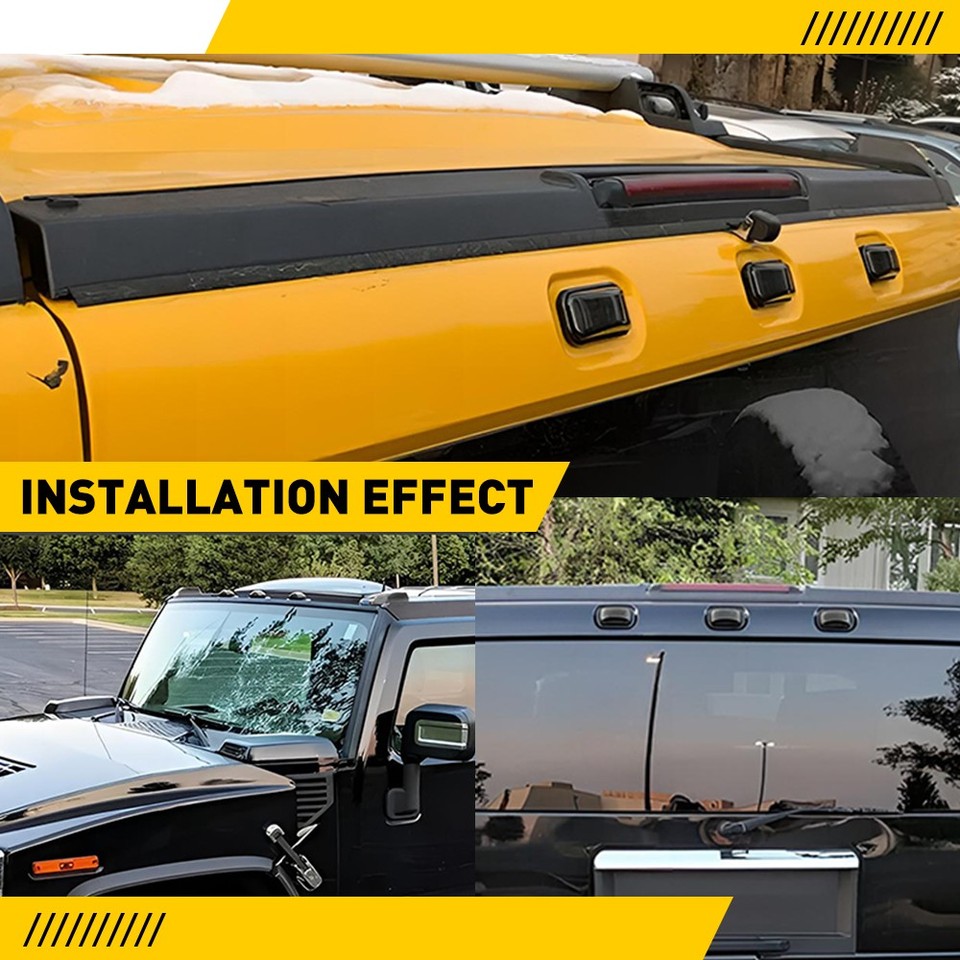 [Smoked/Amber&Red] Cab Roof Marker Light Cover For Hummer H2 / SUT 2003 ...