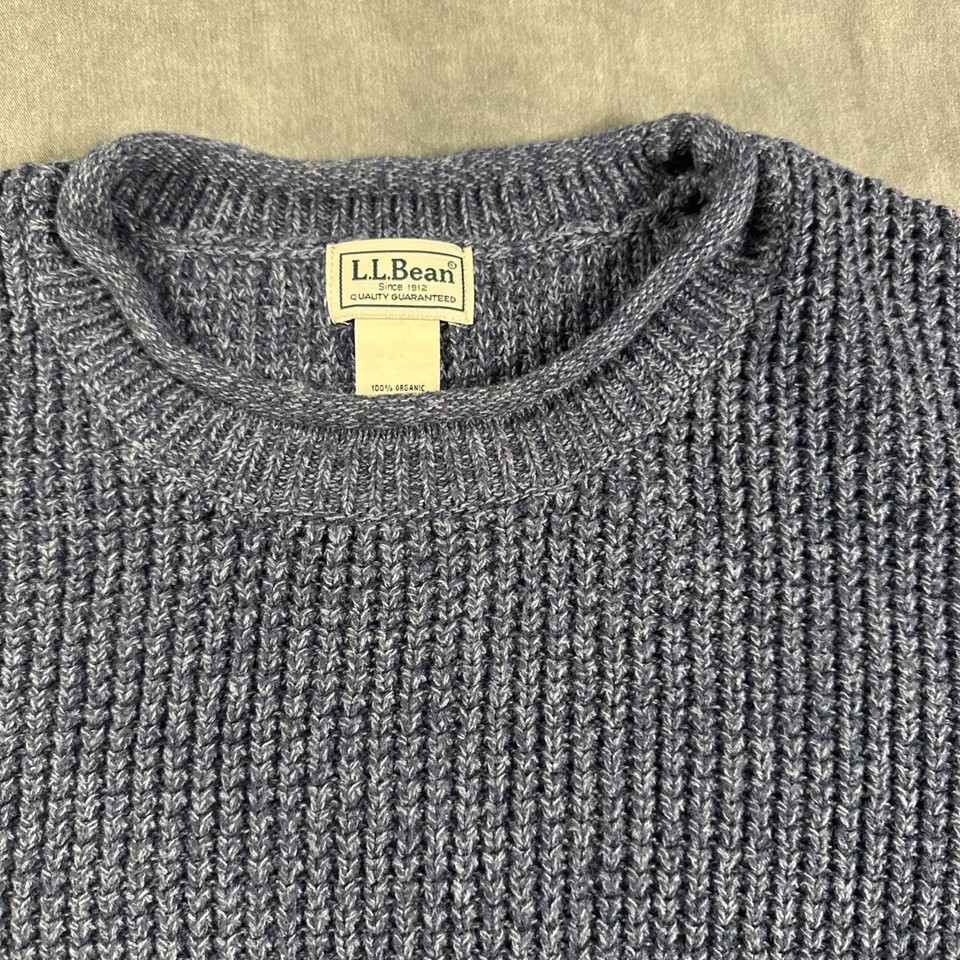 Vintage LL Bean Rollneck Organic Cotton Waffle Knit Sweater Mens Size ...
