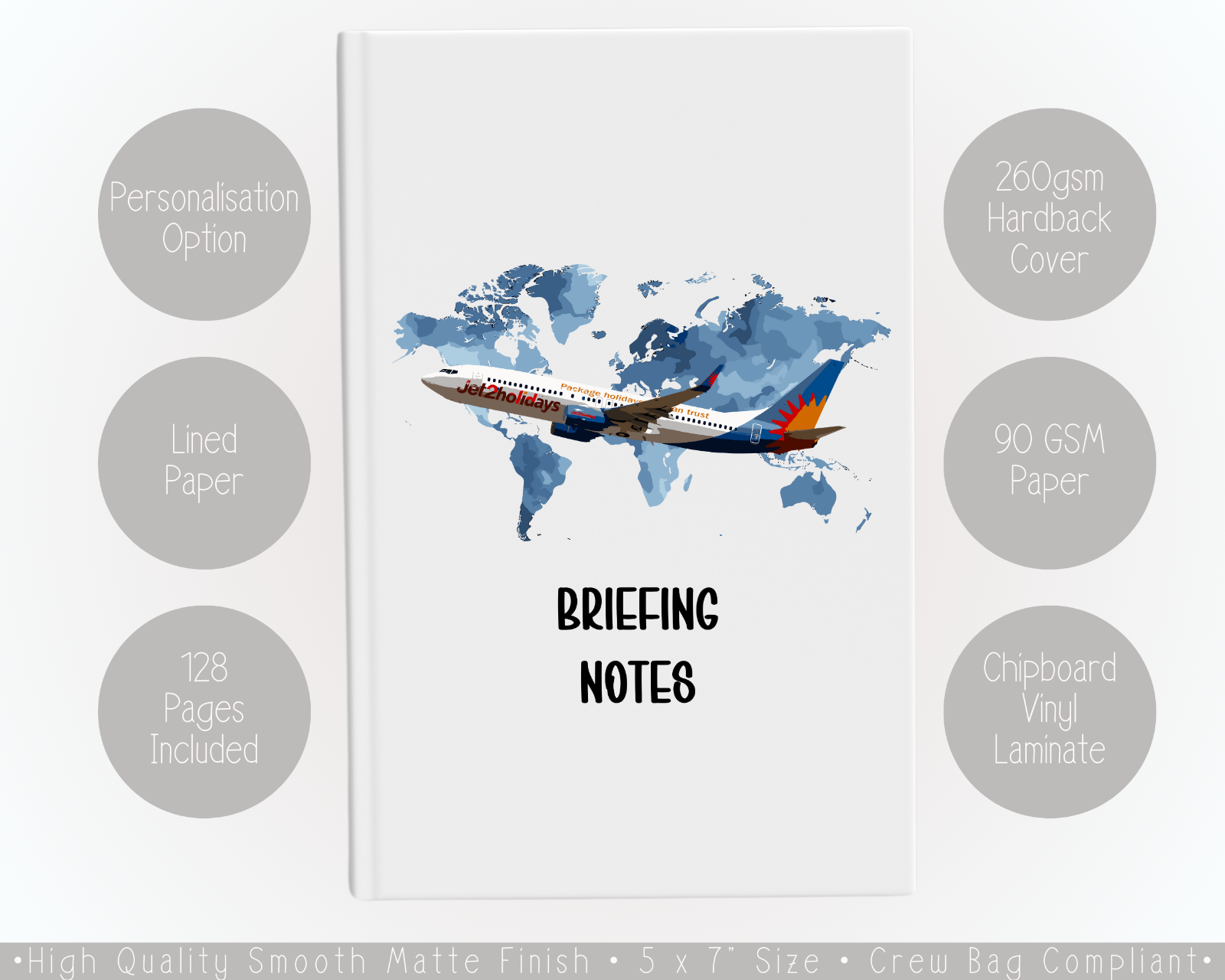 Personalised Jet2 B737 Boeing Plane Notepad Notebook Pilot Cabin Crew ...