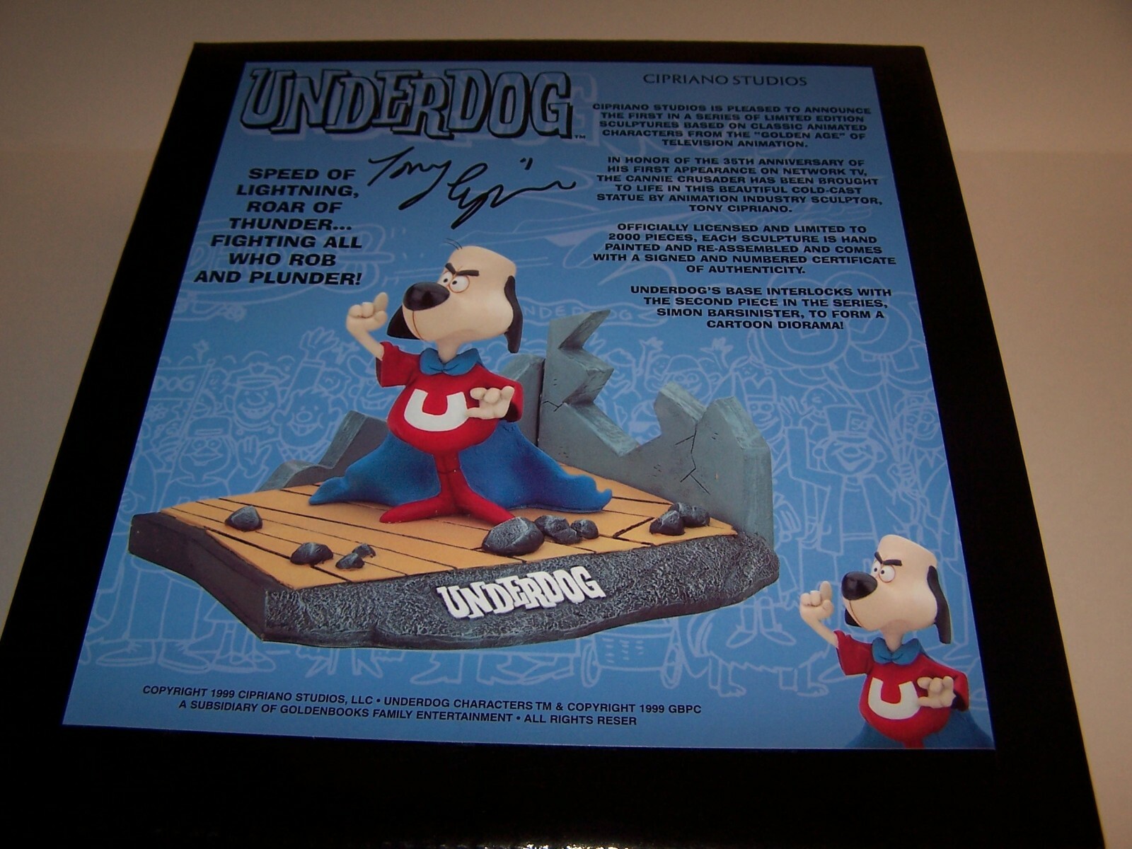 Underdog Maquette Statue LE 9" Sculpture Signed Tony Cipriano Studios 1999 | eBay