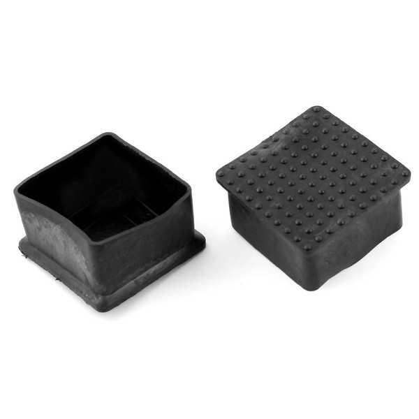 50mmx50mm Square Furniture Leg Protection Black Rubber Feet Ferrules ...