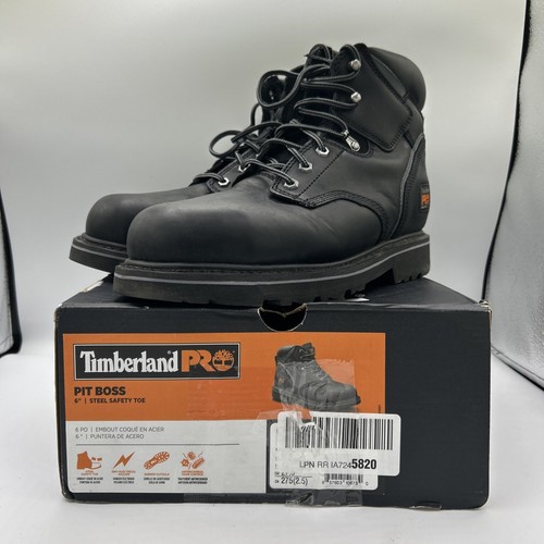 TIMBERLAND PRO PIT BOSS MENS 6” STEEL SAFETY TOE WORK BOOTS SIZE 9.5 ...