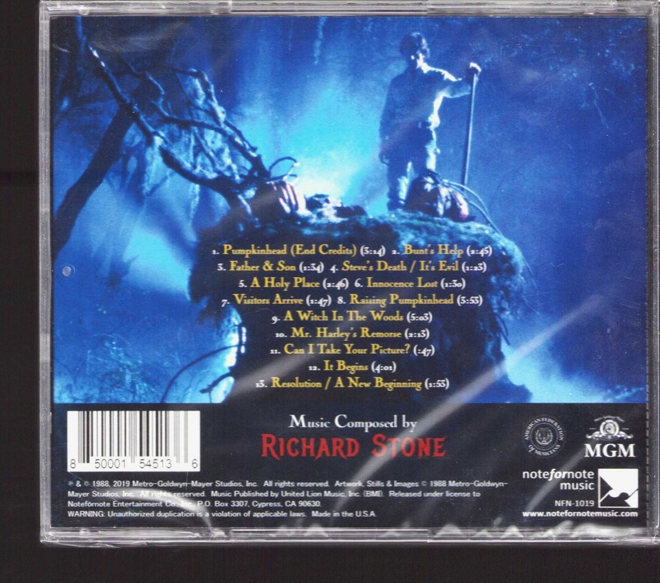 PUMPKINHEAD Original MGM Motion Picture Soundtrack by Richard Stone (CD ...