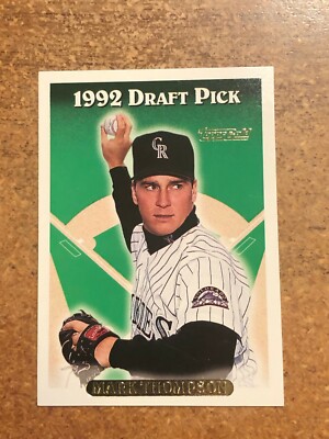 1993 Topps Gold Baseball # 419 1992 Draft Pick Mark Thompson RC | eBay