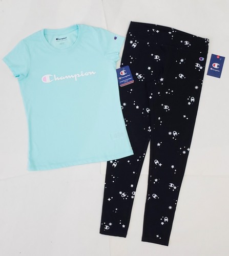 *NEW* GIRL'S CHAMPION SHIRT & LEGGINGS 2 PIECE ACTIVEWEAR SET SIZE L 12 ...