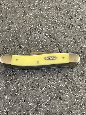 CASE XX SMOOTH YELLOW STOCKMAN POCKET KNIFE CHROME VANADIUM 3318 CV ...