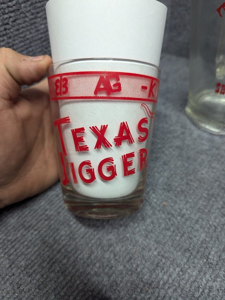 Vintage Texas Beer Pitcher & Texas Jigger – Heavy Glass, Funny ...