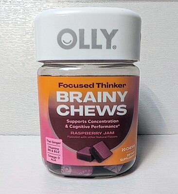 OLLY Brainy Chews Focused Thinker Concentration & Cognitive Support 20 ...
