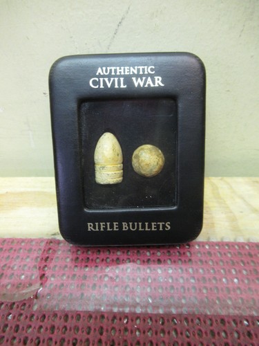 Authentic Civil War Rifle Bullets in nice leather case ! | eBay