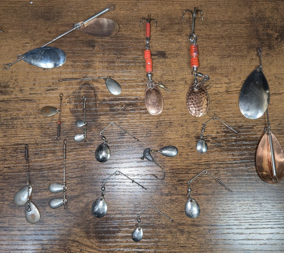 Fishing Lures x60 VTG Mix Lot Mepps x10 Blue Fox x15 Spoons/etc x35 ...