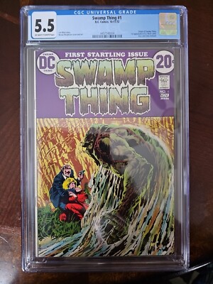 Swamp Thing #1 CGC 5.5 Off White To white. 1972 1st app. Lt Matt Cable ...