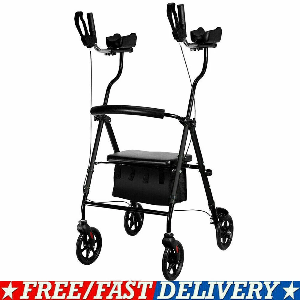 Vive Health Bariatric Upright Walker Rollator With Seat