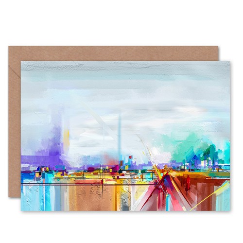 Abstract Contemporary Landscape Card With Envelope | eBay Australia